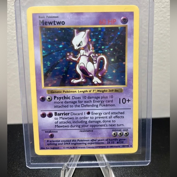 Pokemon | Other | Mewtwo Pokemon Base Set Unlimited 102 Holo Shadowless ...